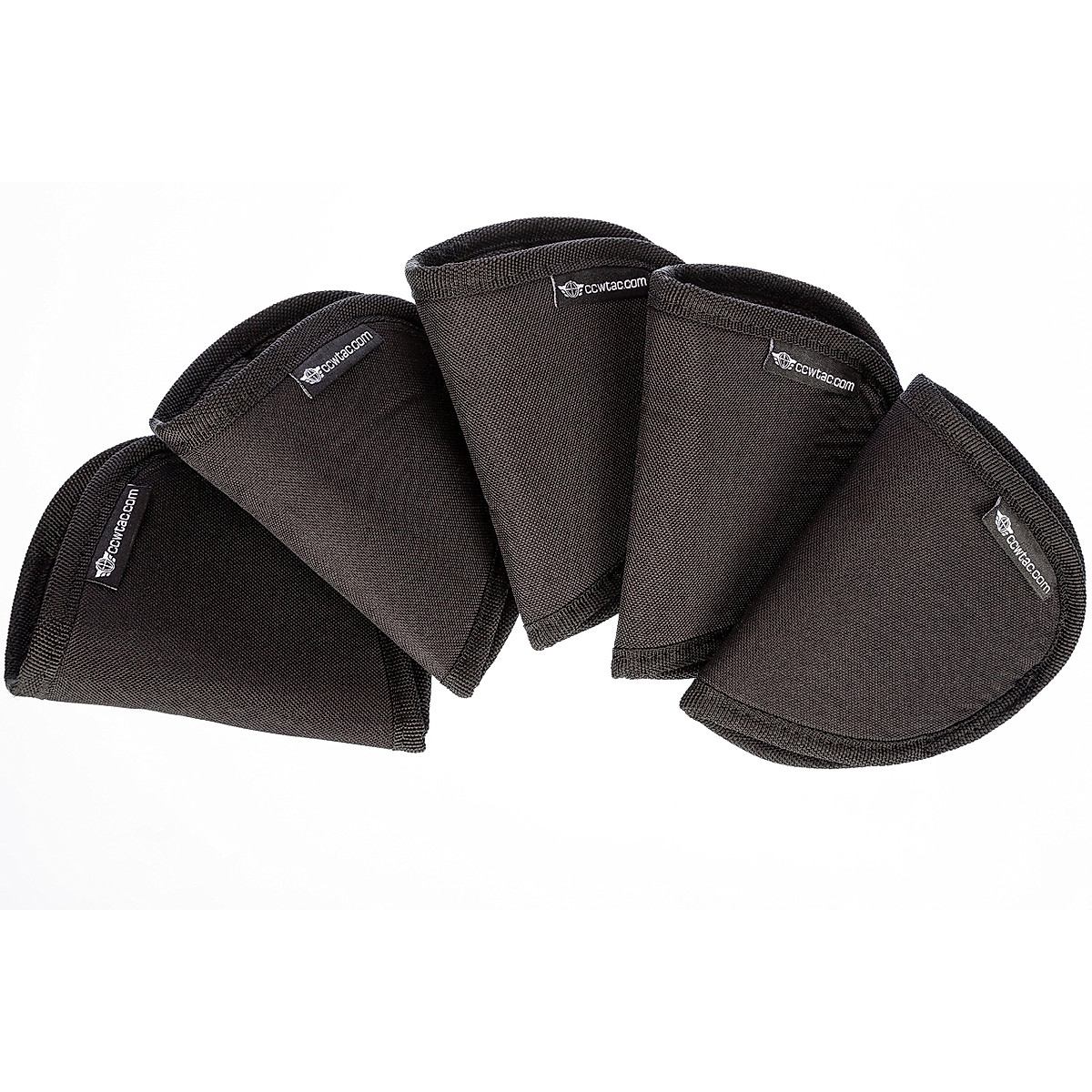 Velcro Holsters for Gun Safe by CCW Tactical - Universal Heavy Duty Pistol Revolver and Accessories Storage Organizer - Mounts Inside Safe Door, Black, 5-Pack