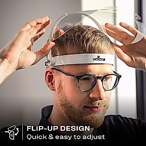 NoCry 5-Pack of Reusable Replacement Visors for the Protective Light-Duty Safety Face Shield; Lightweight, Made with Clear, Transparent Plastic to Cover and Protect Your Face