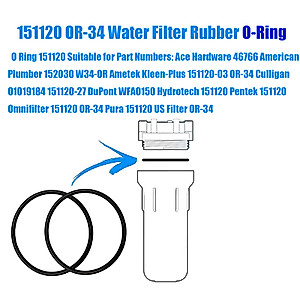 Generic 151120 OR-34 Water Filter Rubber O-Ring Compatible for Pentek and Culligan Standard & 3G Standard Water Filter Housings (2/Pack)
