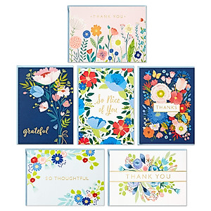 Hallmark Thank You Cards Assortment, Folk Art Flowers (36 Thank You Notes with Envelopes)