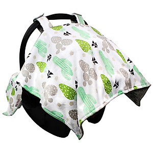 Car Seat Canopy Cover - Green Grey Cactus