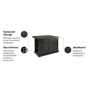 Nantucket Distressed Black Kitchen Island by Home Styles