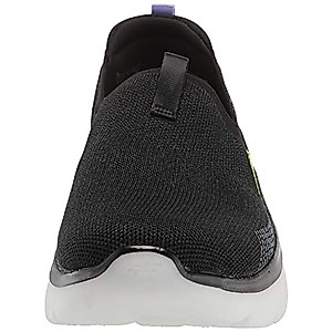 Skechers Women's GO Walk Hyper Burst Knit Slip ON Sneaker, Black/Multi, 7.5