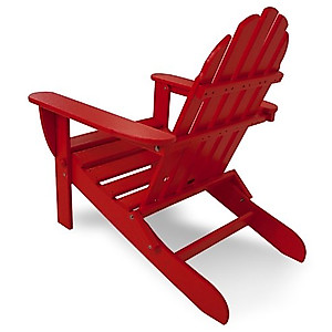 POLYWOOD AD5030SR Classic Folding Adirondack Chair, 38.5" H x31.25 W x 33.5" D, Sunset Red