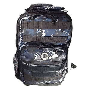NexPak 12" 800cu. in. Tactical Sling Shoulder Hiking Backpack TL312 DMBK DIGITAL CAMOUFLAGE Navy Blue
