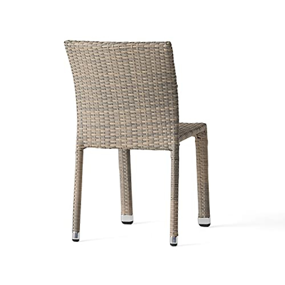 Christopher Knight Home Dover Outdoor Wicker Armless Stacking Chairs with Aluminum Frame, 4-Pcs Set, Chateau Grey