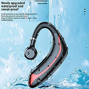 On Ear Headphone Bluetooth Single Earbud Wireless Twist Fit Both of The Ear Bone Conduction with Earhook Long Battery Life for Workout Compatible with Android iPhone
