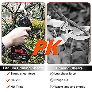 ZR-TNT Electric Pruning Shears Cordless 21V with 2000mAh 2PCS Lithium Battery and Matching Tools,30mm (1.2″) Cutting Diameter,Tree Branch Flowering Bushes Trimmers for Gardening (Black)