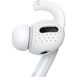 Gcioii 3 Pairs AirPods Pro Ear Hooks Covers [Added Storage Pouch] Upgraded Anti-Slip Sports Ear Covers Accessories Compatible with Apple AirPods Pro (2019) (White)