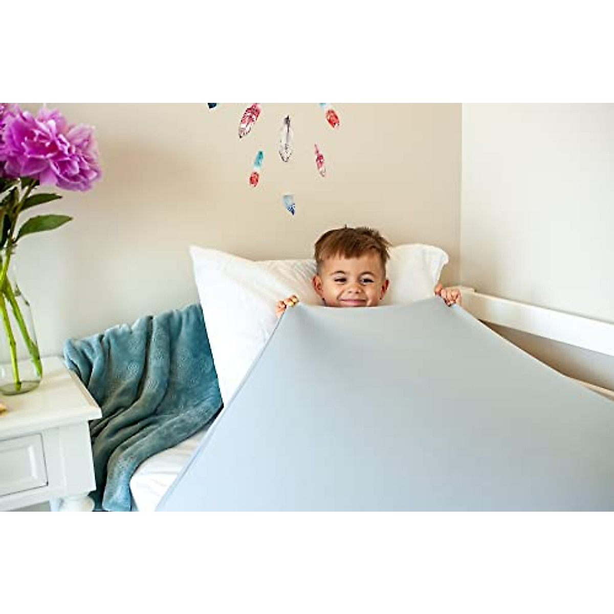 Sensory Bed Sheet + 2 Complimentary Sensory Brushes - Compression Alternative to Weighted Blanket - Breathable Stretchy Cool Comfy - SPD Anxiety ADHD & Autism (Gray, Full)