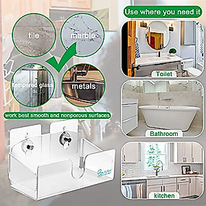 Beautyflier Acrylic Sponge Holder Sink Caddy for Kitchen Bathroom, Countertop Organizer Soap Container Kitchen Sink Sponge Brush Holder