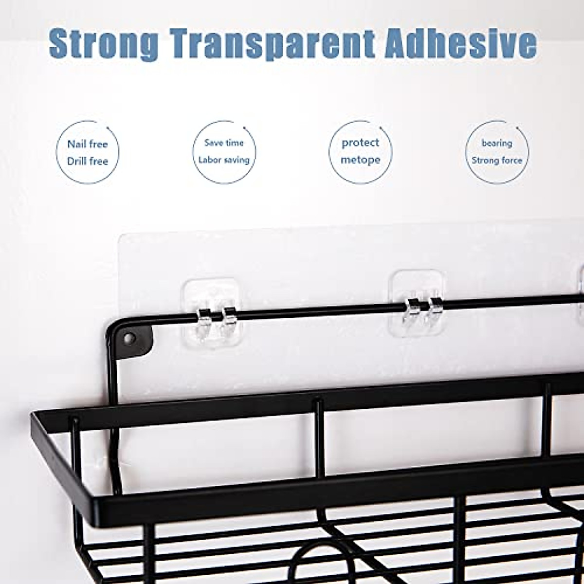YAWSOUP 3-Pack Shower Caddy Shelf,Shower Storage Organizer ，Can be Non-Porous Adhesive, can be drilled, Suitable for Bathroom, Toilet, Shower, Kitchen