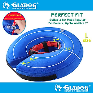 Soft Inflatable Dog Cone Collar Set, Protective Dog Donut Collar with a Comfy Plastic Cone for Dogs After Surgery, 2 E-Collars Protect More Areas, Adjustable Dog Cones for Large Medium Small Dog