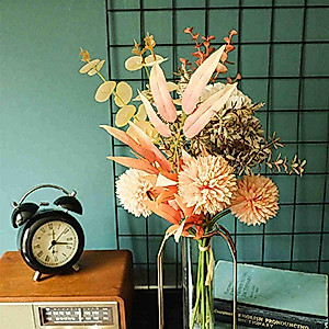 KIRIFLY Artificial Fake Flowers Plants Silk Flower Arrangements Wedding Bouquets Decorations Plastic Floral Table Centerpieces for Home Kitchen Garden Party Décor (Champagne)