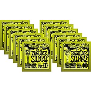 Ernie Ball Regular Slinky Custom Gauge Nickel Wound Guitar String - Set.010 - .046 (12 Pack)