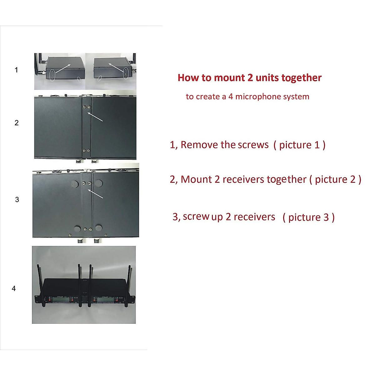 GTD Audio 2x100 Adjustable Channels UHF Wireless Microphone, Rang up to 400fts DJ Karaoke System w/Metal Mics (2 Hand Mics)