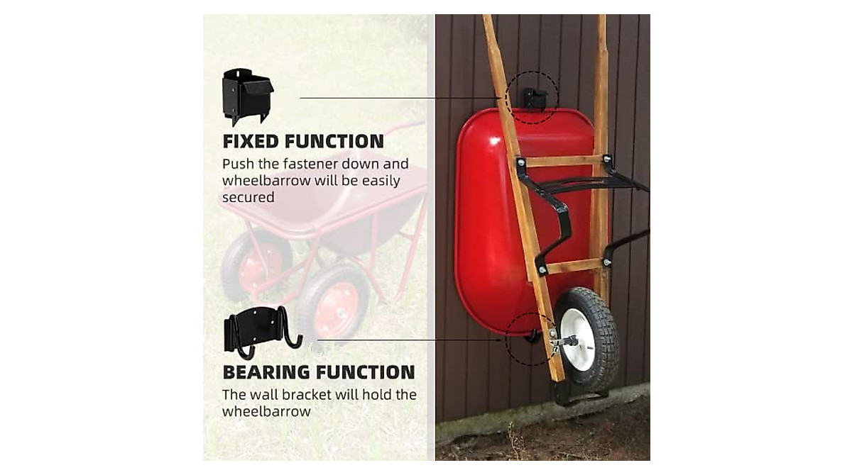 Sturdy Wheelbarrow Holder for Space-Saving Storage