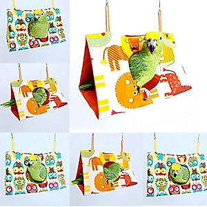 Bonaweite Bird Nest House Hammock, Parrot Tent Shed Hut Hanging Hammock Finch Cage Hideaway Perch for Hamster Macaw Budgies Eclectus Parakeet Cockatiels Cockatoo Lovebird