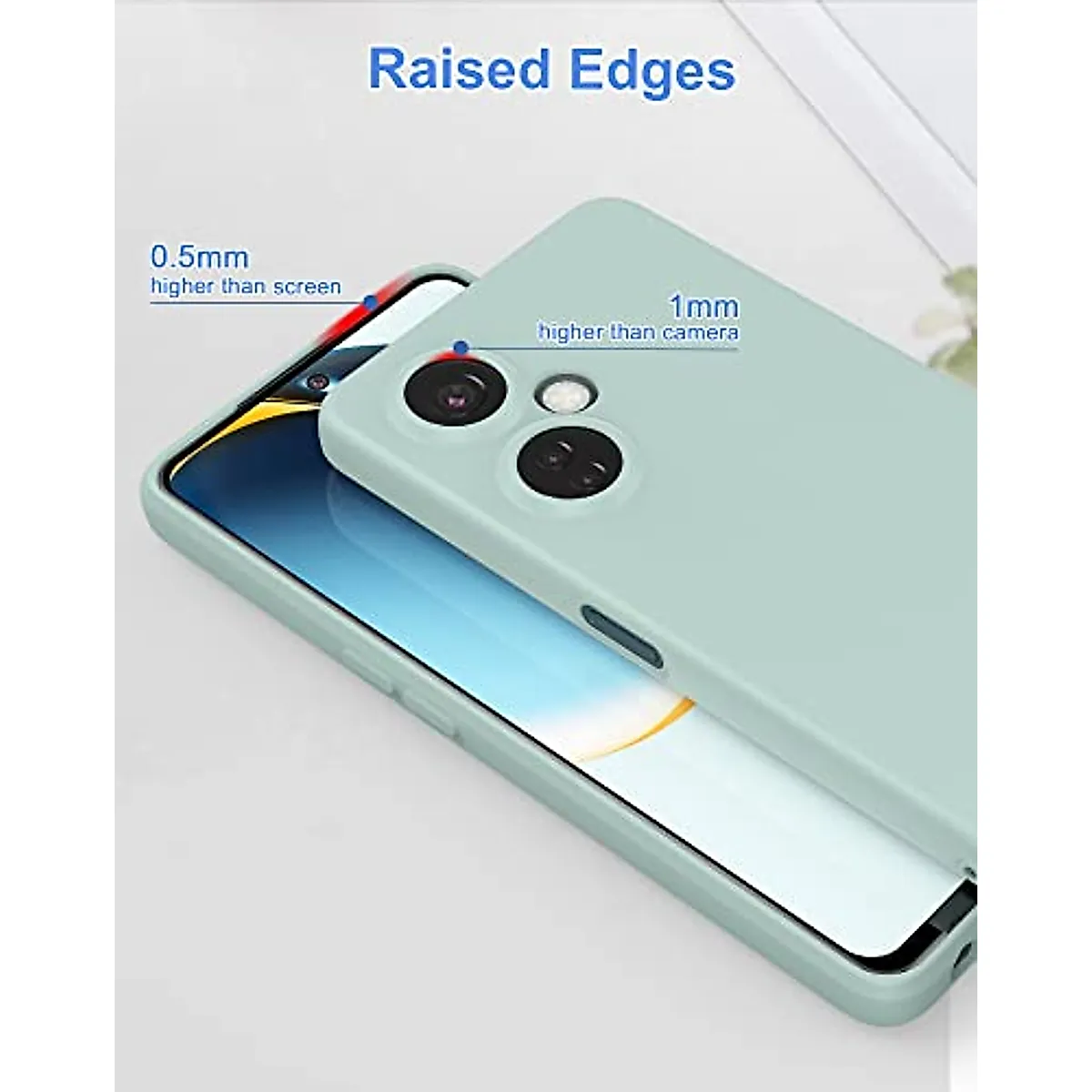 Foluu Silicone Case for OnePlus Nord N30 5G, Liquid Gel Rubber Case with Soft Microfiber Lining Cushion Slim Hard Shell Shockproof Protective Cover for OnePlus Nord N30 5G 2023 (Light Cyan)