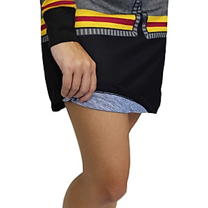 Harry Potter Hogwarts Gryffindor Women's Long Sleeve Nightgown Pajamas (X-Small, Black/Grey)