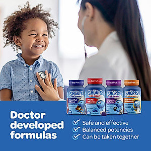 The Smurfs Kids Multivitamin Gummies with 15 Daily Vitamins and Minerals for Growth & Development | Made with Real Fruit in a Smurf Berry | Delicious, Doctor Developed & Non-GMO Formula | 60 Gummies