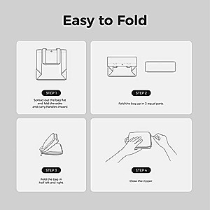 pack all 16L Lightweight Packable Tote Bag, Water Resistant Foldable Grocery Bag, Reusable Shopping Bag (Black)