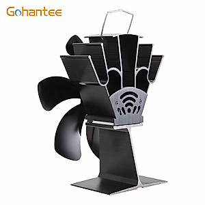 gohantee 6-Blades Fireplace Fan, Heat Powered Stove Fan with Thermometer for The top of Wood Stove, Silent Motors Stove Fan Circulates Warm Heated Air Eco Stove Fan, for Gas/Pellet/Wood/Log Stoves
