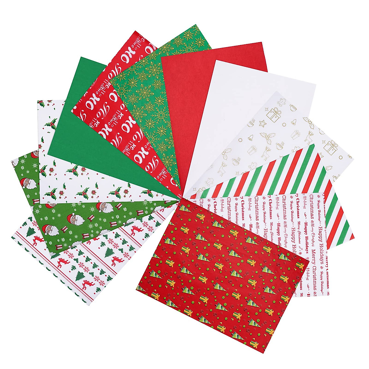 Blisstime Christmas Tissue Paper, 180 Sheets 19.7" x 19.7" Xmas Wrapping Paper in 12 Different Designs Christmas Series Tissue Paper Bulk for Gift Wrapping Wine Bottles DIY Crafts Decor