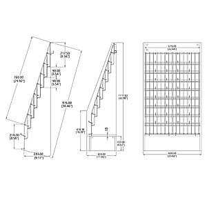 FixtureDisplays® Literature Rack Brochure Holder Leaflet Coupon Stand Greeting Card Rack 9 tier 45 facing Travel Information Kiosk Easy Assembly Video in Description 1453 Black-NF