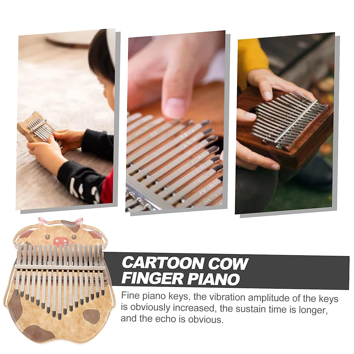 EXCEART 1pc Finger Piano Childs Piano 17 Keys Thumb Clear Thumb Piano Hand Bells Chimes Knock Thumb Pianos Marimbas Instrument African Kalimba Kids Piano Acrylic Percussion Stainless Steel