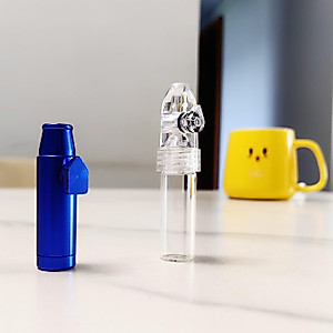 2 Pack Mini Pepper Shaker Premium Metal Spice Dispenser and Sweetener Portable Travel Storage (Anodized Aluminum) (Glass)