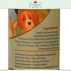Punkin Butt for Pets Puppy Teething Oil to Stop Chewing and Relieve Discomfort | All Natural, Organic, Safe for Dogs, Chemical-Free (2 oz)