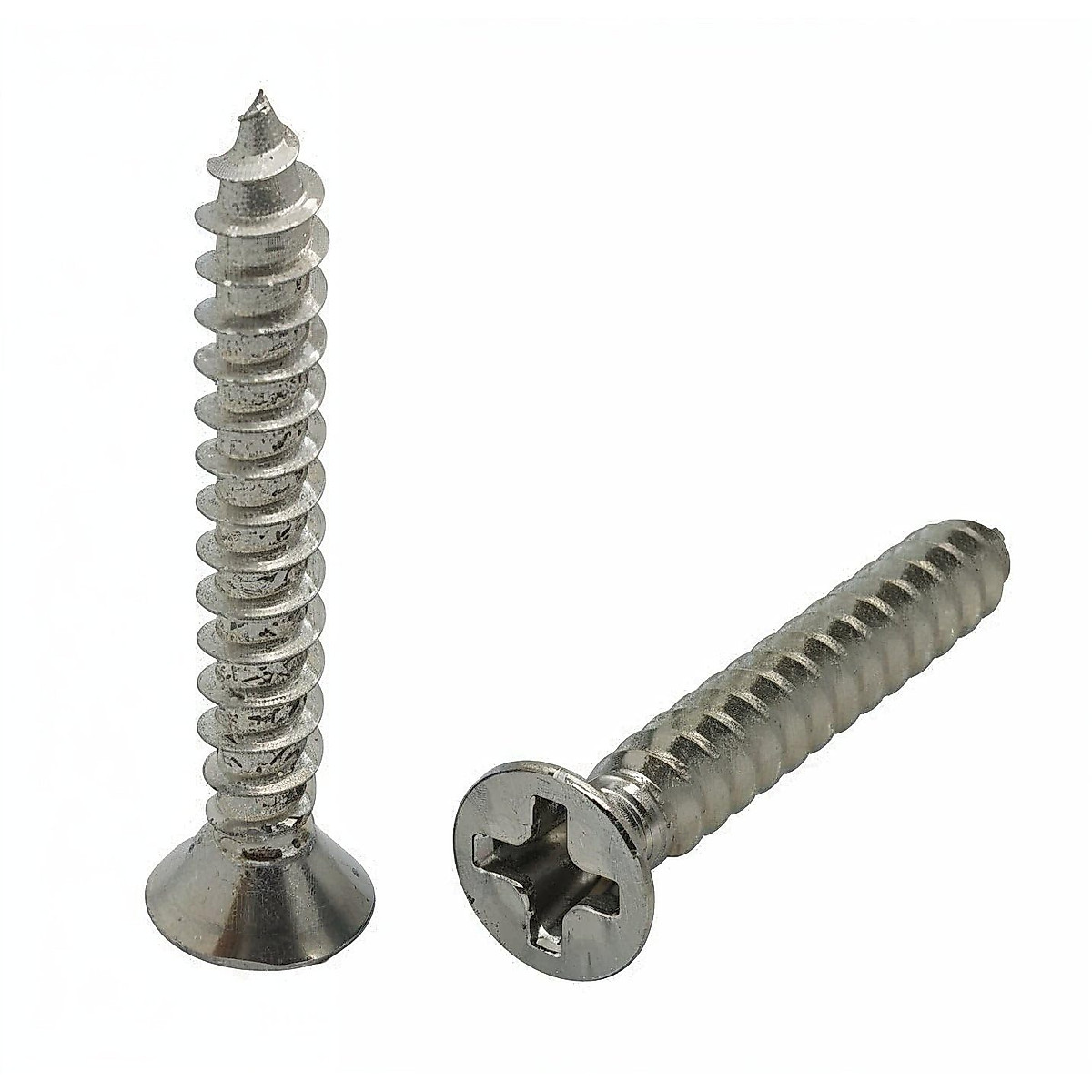 100 Qty #6 x 1" Flat Head 304 Stainless Phillips Head Wood Screws (BCP19)