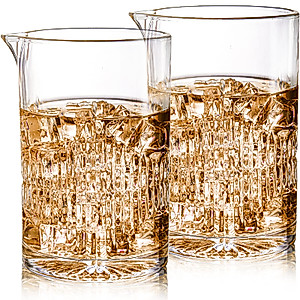 DEAYOU 2 Pack 25 OZ Stirring Glass, Glass Shaker with Weighted Bottom for Bartender, Home, Old Fashioned