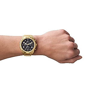 Fossil Men's Bronson Quartz Stainless Steel Chronograph Watch, Color: Gold (Model: FS5877)