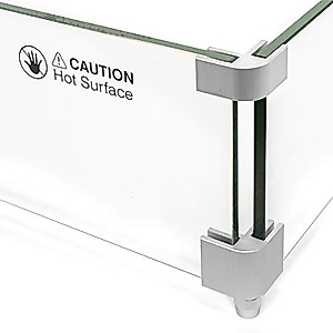 Barton 29.5" x 29.5" Outdoor Fire Pit Wind Guard Tempered Thickness Glass Flame Guard Fence Fire-Resistant Wind Screens Kit