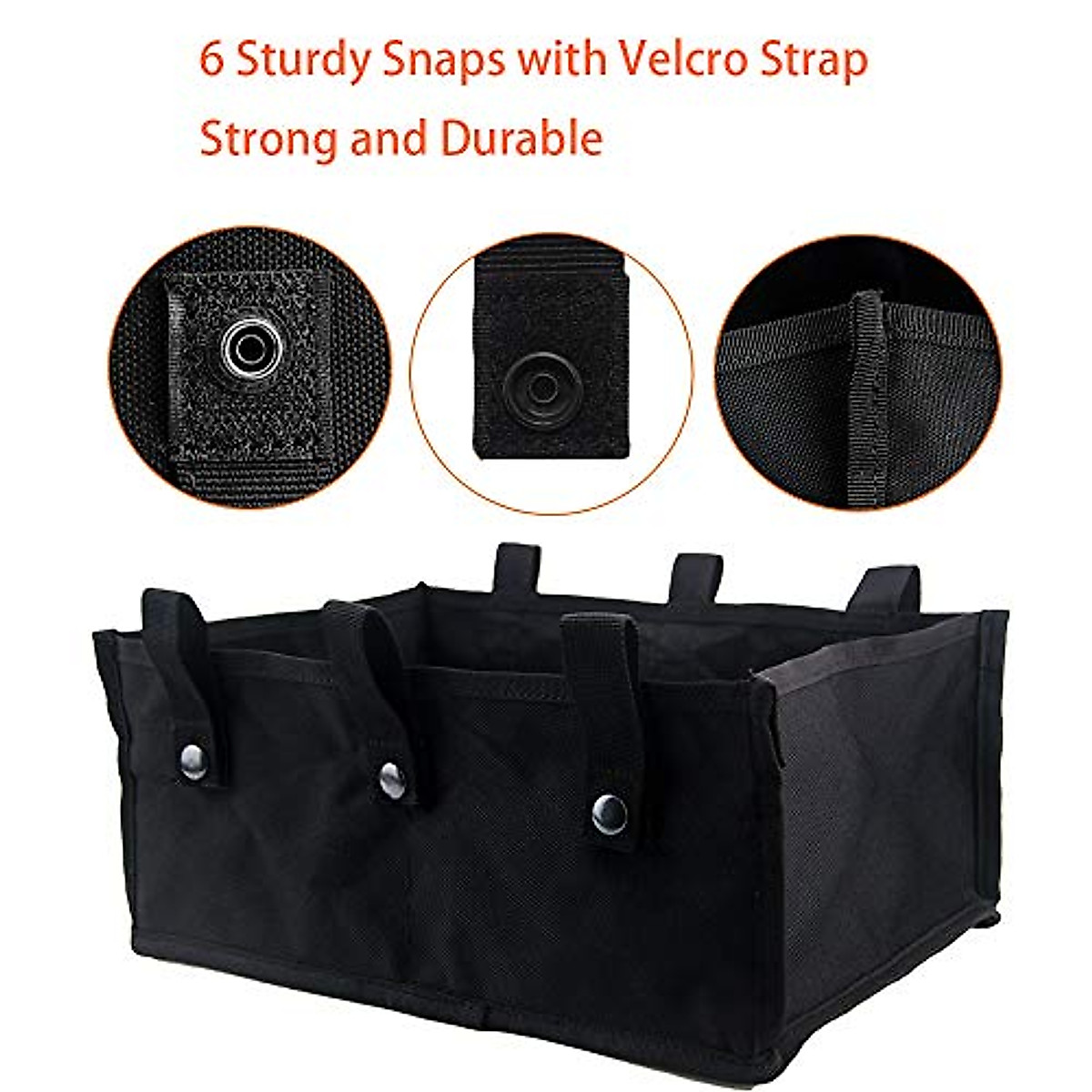 Rollator Storage Under Seat Bag Folding Underseat Walker Pouch Fabric Rollator Basket Accessories for 4 Wheels Walker for Senior (Black)