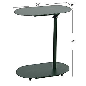 Main + Mesa Modern Adjustable C-Table, Dark Green