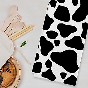 Just a Girl Who Loves Cows Kitchen Towels & Tea Towels, Dish Cloth Flour Sack Hand Towel for Farmhouse Kitchen Decor,24 X 16 Inches Cotton Modern Dish Towels Dishcloths Set of 2,Cow Lovers Girls Gift