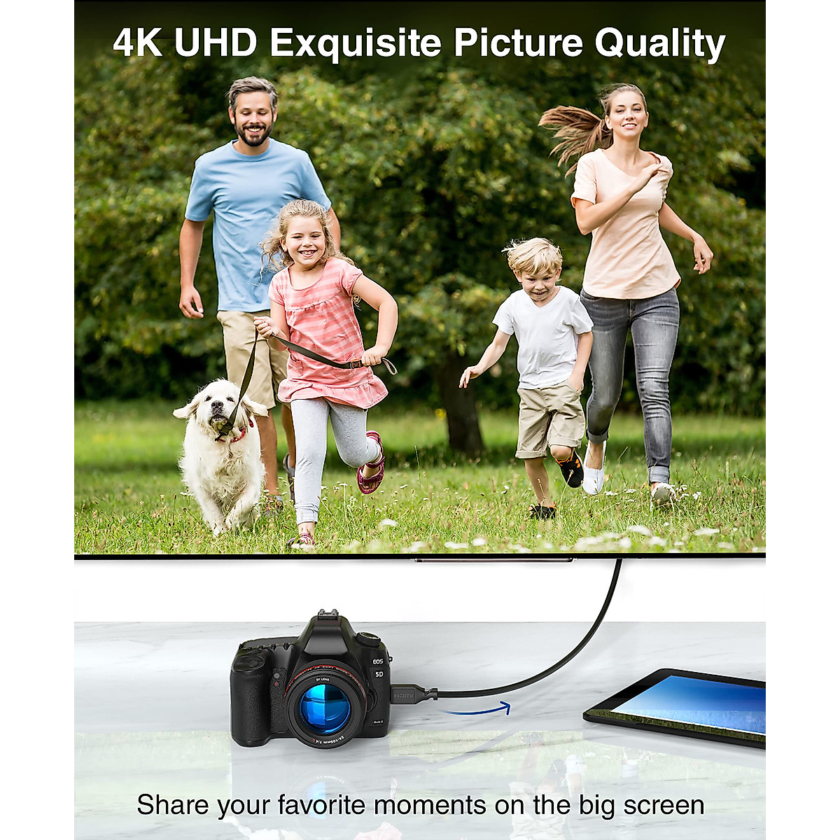 BlueRigger Micro HDMI to HDMI Cable 10FT, 4K 60Hz, HDR, High Speed, Ethernet - Compatible with GoPro Hero 7/6/5/4, Raspberry Pi 4, Sony A6000/A6300 Camera, Nikon B500, Lenovo Yoga 3 Pro, Yoga 710