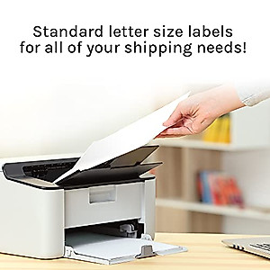Premium Label Supply White Sticker Full Sheet Shipping Labels – 8.5" x 11" – Laser/Inkjet Compatible – (1 Label/Sheet), 100 Sheets - Letter Size
