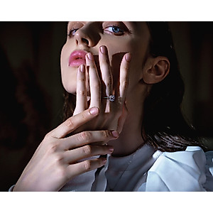 DYUNQ Engagement Rings for Women Cubic Zirconia Ring 2 Carat 925 Sterling Silver Rings Solitaire CZ White Gold Rings Simple Bridal Sets Wedding Annivesary Promise Rings Oval Cut Ring