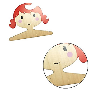 Cabilock Kids Wooden Wood Clothes Hanger Girls Face Shaped Cute Cartoon Coat Dress Shirt Hanger for Kids Baby Clothing Store