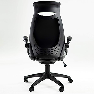 Office Chair Leather Multifunction Executive Swivel Ergonomic High-Back Task Lumbar and Headrest Support Computer Chair with Arms Desk Chair Black