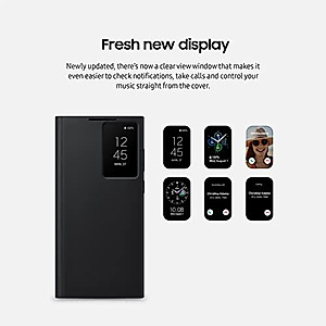 Samsung Galaxy S22 Ultra S-View Flip Cover, Protective Phone Case, Tap Control, Cutting Edge Design, US Version, Burgundy, (EF-ZS908CEEGUS)