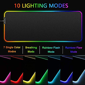 FELiCON Wired Game Keyboard and Mouse Combo, RGB LED Backlit Mechanical Feel Keyboard with Hand Rest Phone Holder,and 6 Button 3200 DPI Mice and Large RGB Mouse Pad for Computer Gamer Office