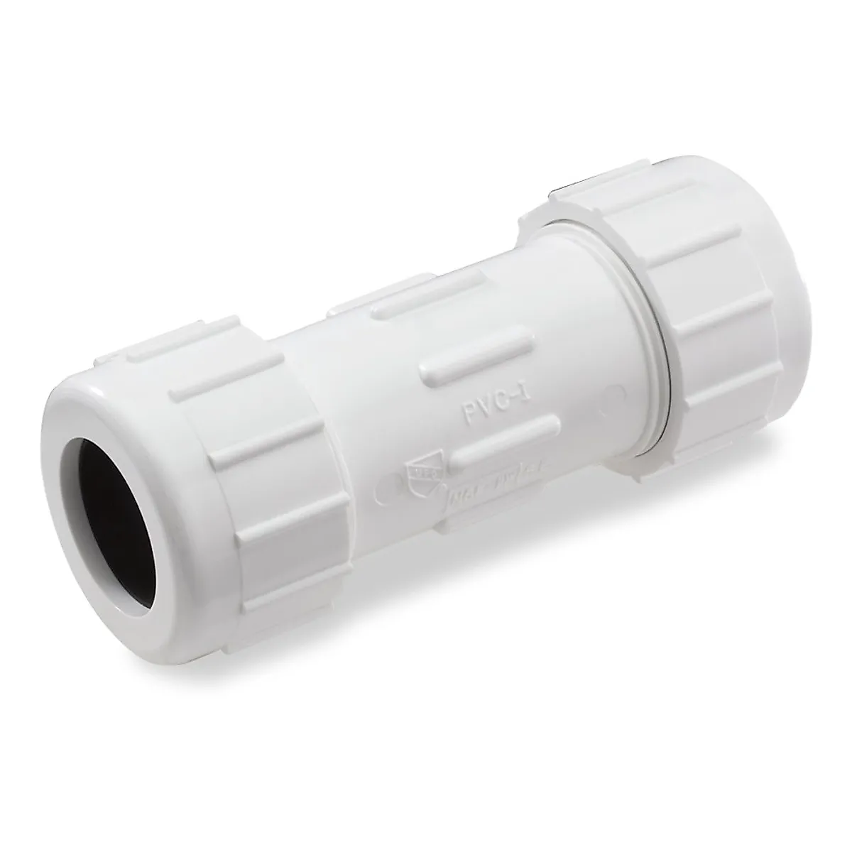 NDS CPC-1000 PVC Compression Coupling, Pipe Connection, Compression Fitting, IPS Coupling, 1-Inch IPS UC, White