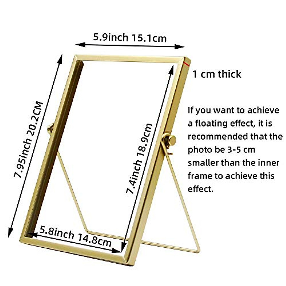 AceList 5 x 7 + 4 x 6 Glass Photo Frame Collection Simple Metal Geometric Picture Frame with Plexiglas Cover