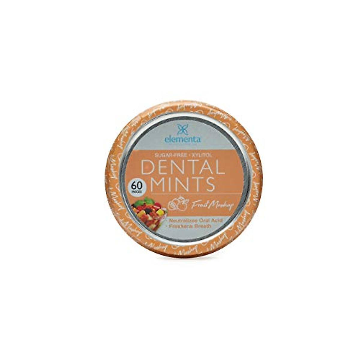 Elementa Natural Sugar Free Hard Candy Breath Mints, Low Carb with Xylitol for Improved Oral Care | Non-GMO + Vegan Friendly, Neutralizes Oral Acid, Soothes Dry Mouth | Fruit Mashup 60 Count