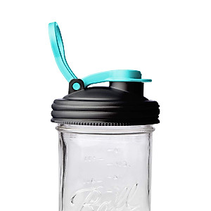 reCAP Mason Jars Pour Lid | Wide Mouth | Multi-Color | Leak-Proof Seal | 4-Pack | USA Made Mason Jar Accessories | Jar not Included
